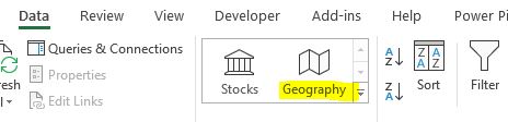 Excel – Geography Data Type – ERP and BI